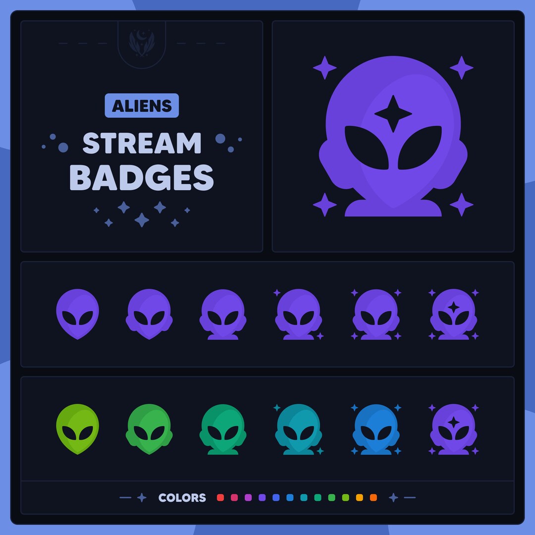 Aliens Sub Badges for Twitch Twitch Sub & Bit Badges Space Sub Badges ...