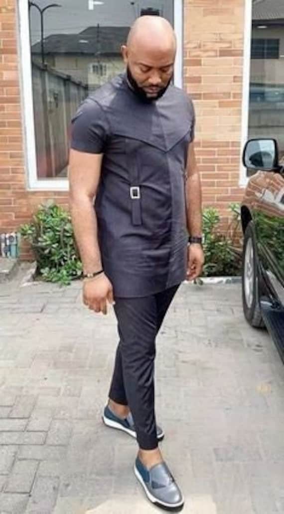 Black African Clothing/ Sleek Men's Kaftan/ African - Etsy