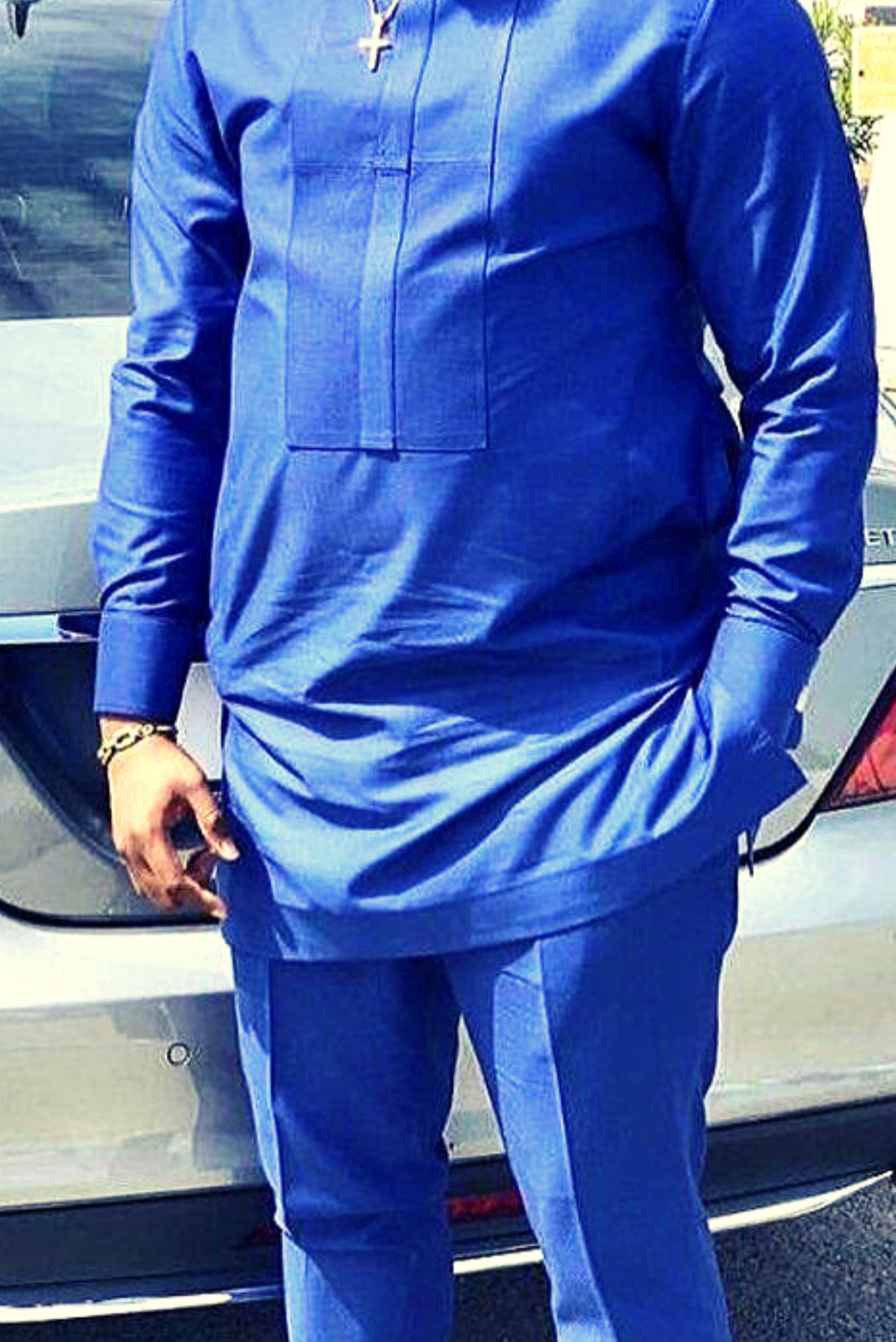 Royal Blue African Suit for Men| Dashiki Clothing for Men| Wedding ...