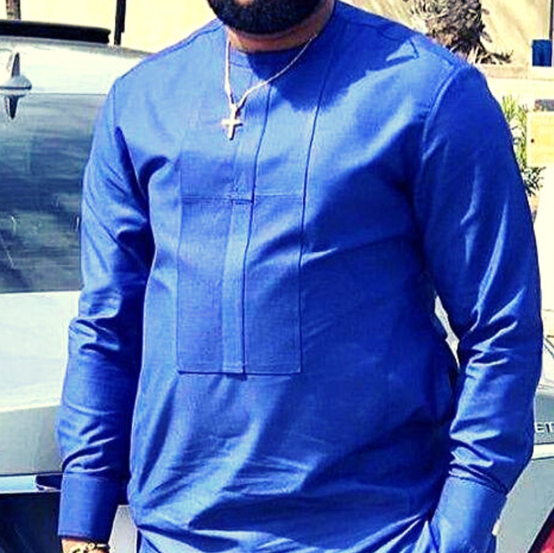 Royal Blue African Suit for Men Dashiki Clothing for Men Wedding Guest ...