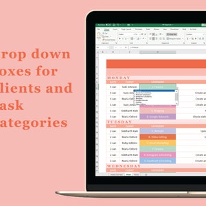Virtual Assistant Organiser | Weekly Excel Spreadsheet | Track Hours - Etsy