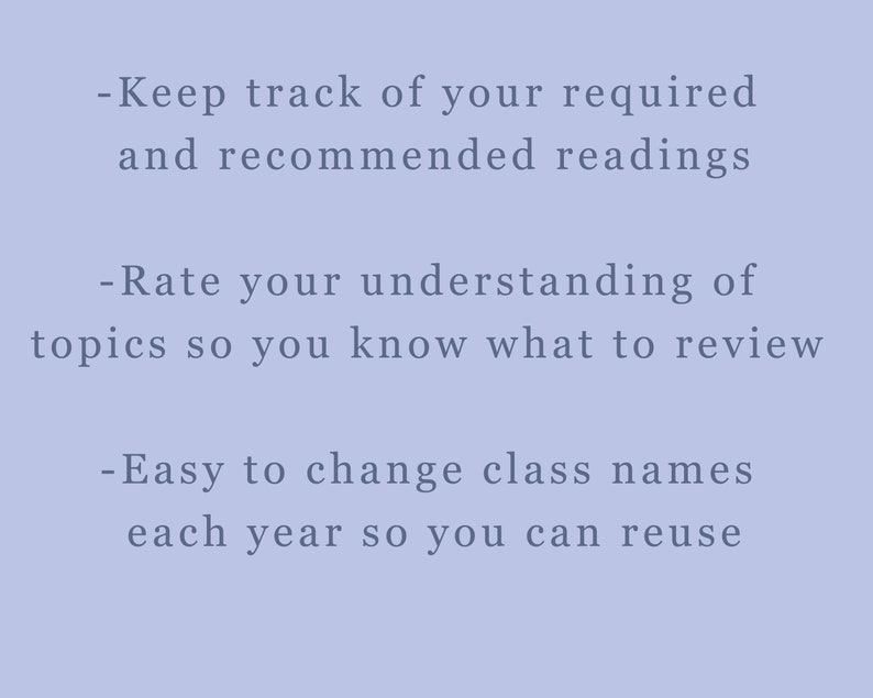University / College Reading Tracker Excel Spreadsheet | Digital ...