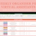 Virtual Assistant Organiser | Weekly Excel Spreadsheet | Track Hours - Etsy