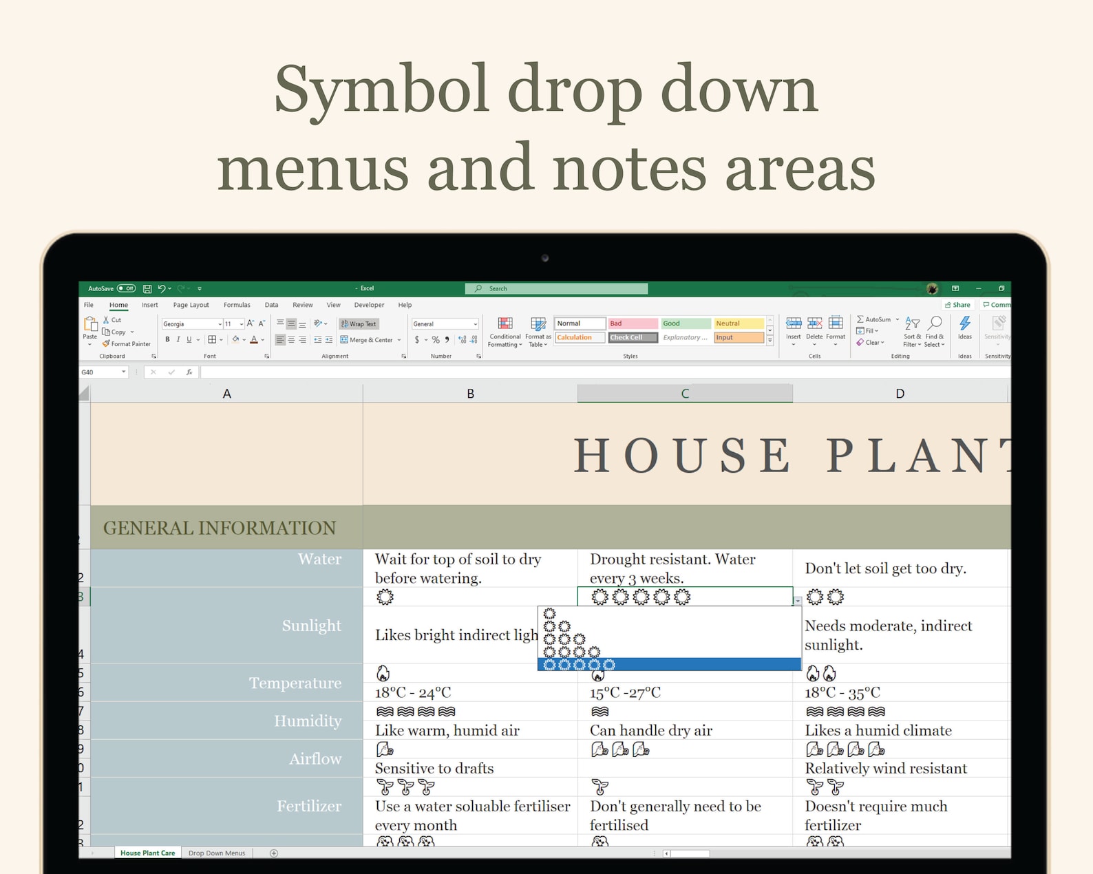House Plant Care Excel Spreadsheet | Digital Download - Etsy