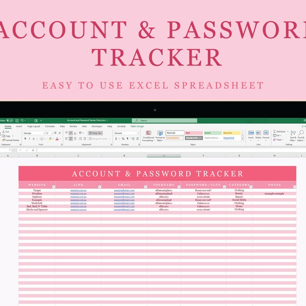 Password Tracker - Etsy