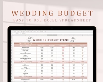 Easy to Use Wedding Guest List Excel Boho Style | Etsy
