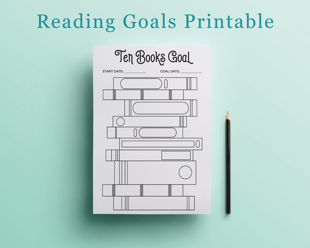 Reading Goals Tracker | Book Colouring Printable - Etsy