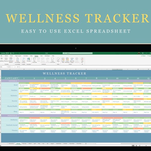 Wellness Tracker Excel Spreadsheet Digital Download - Etsy Australia