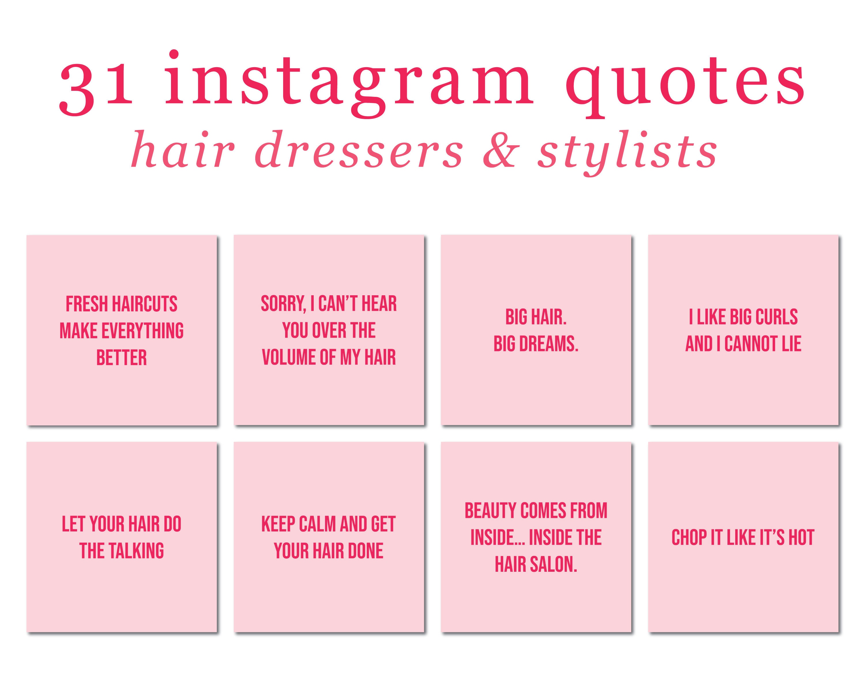 31 Hairdresser Quotes | Premade Instagram Posts | Pink - Etsy