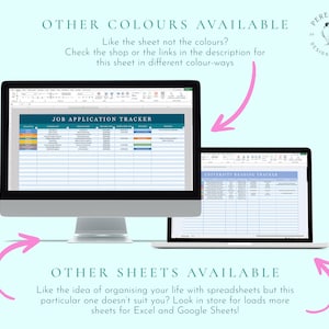 Job Application Tracker Excel & Google Sheets Spreadsheet | Bright and ...