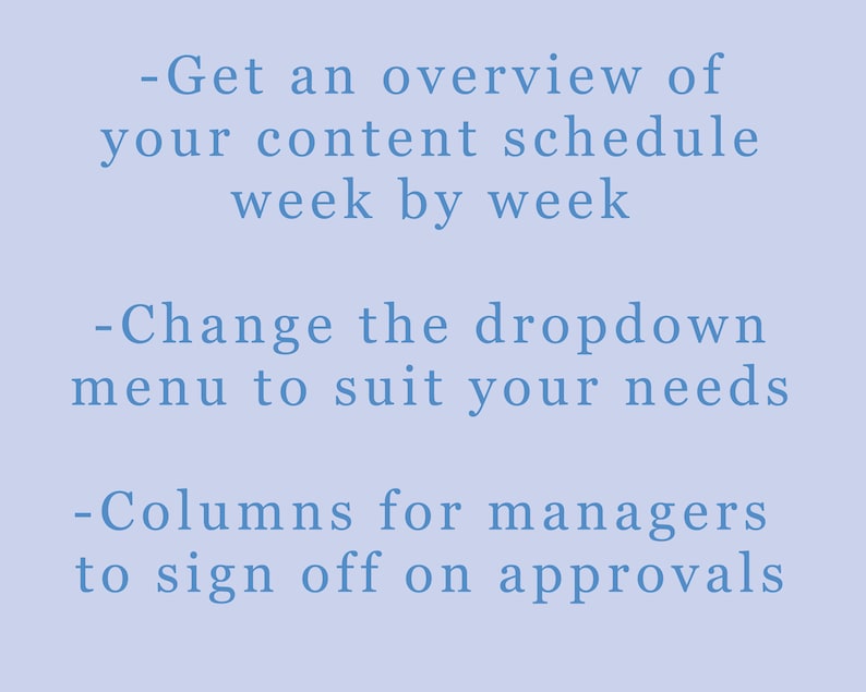 Weekly Social Media Content Schedule Excel Spreadsheet | Digital ...