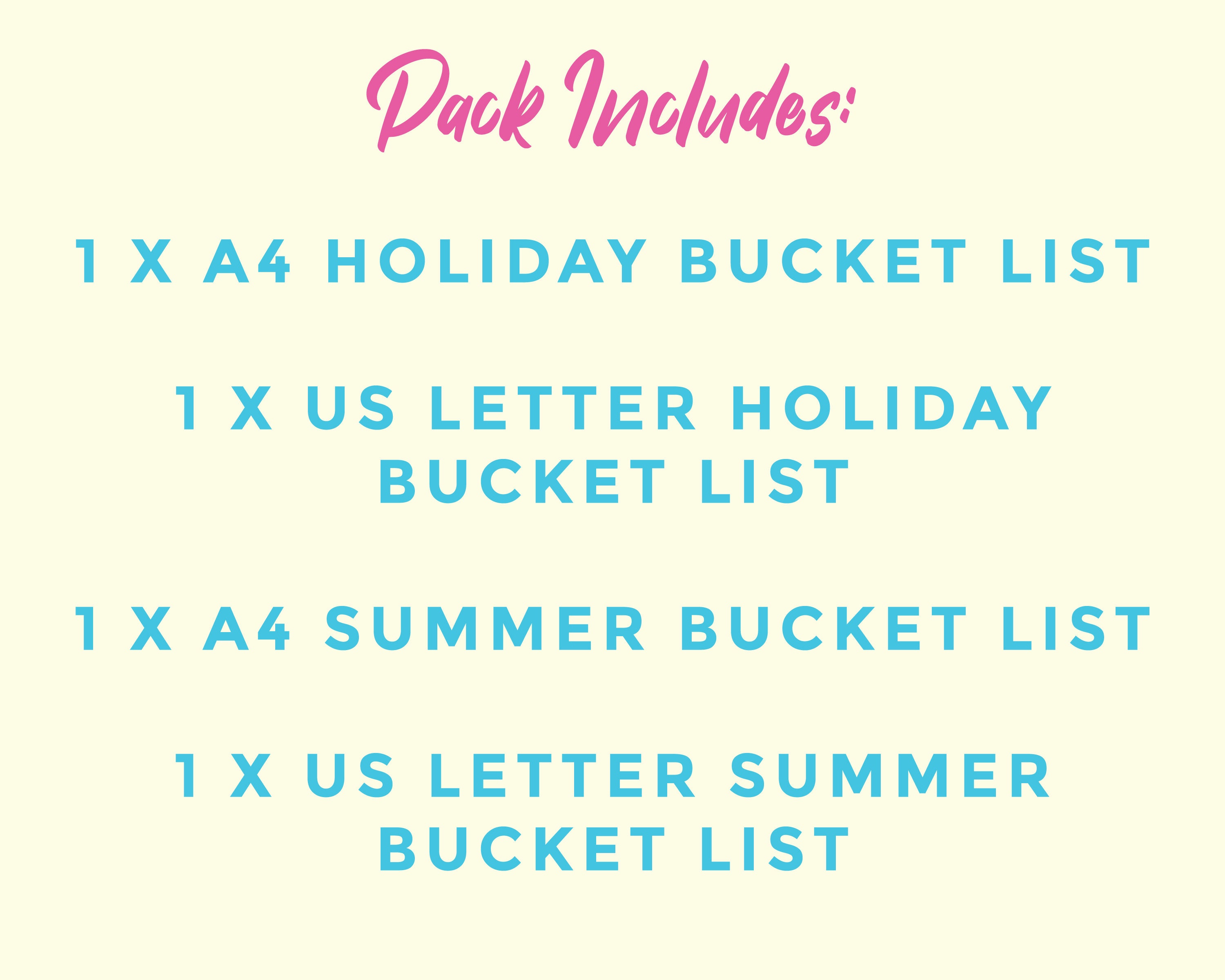 Kids Summer / Holiday Bucket List | Rainbow Printable - Etsy Australia