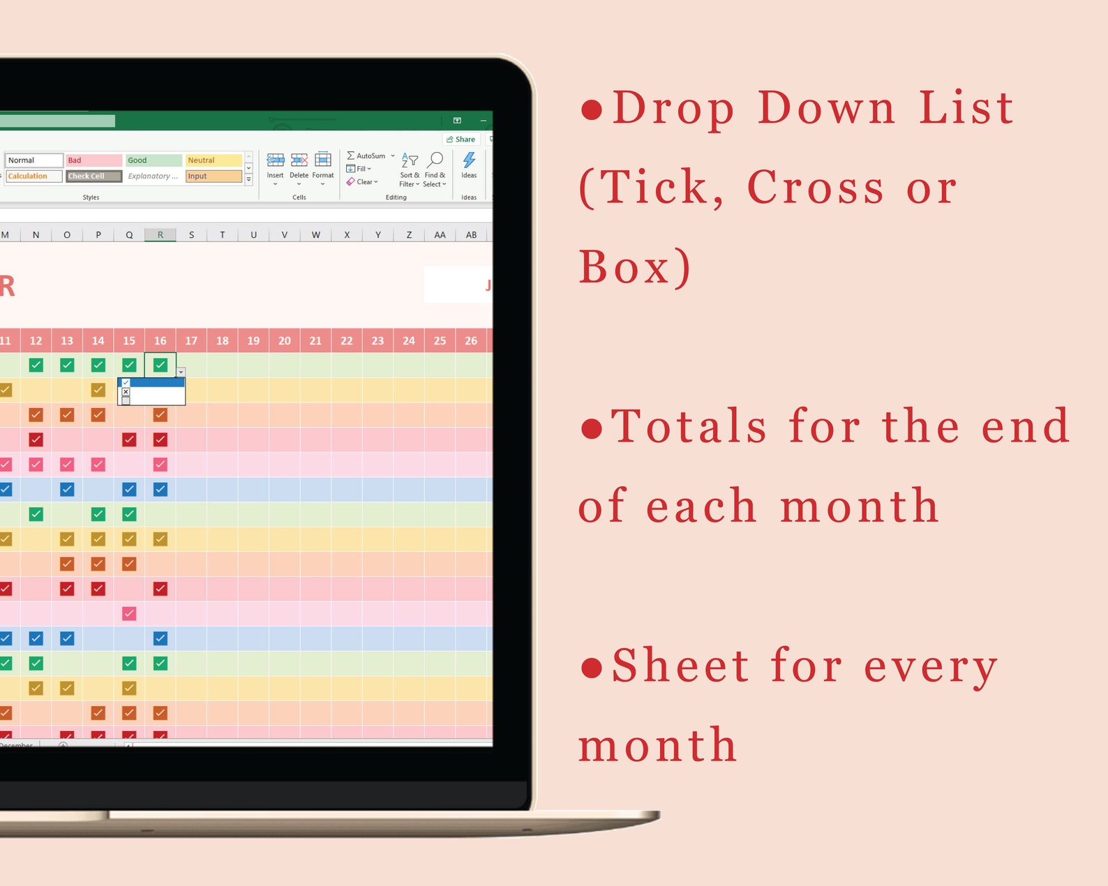 Rainbow Habit Tracker | Excel Spreadsheet | Google Sheet| Digital ...