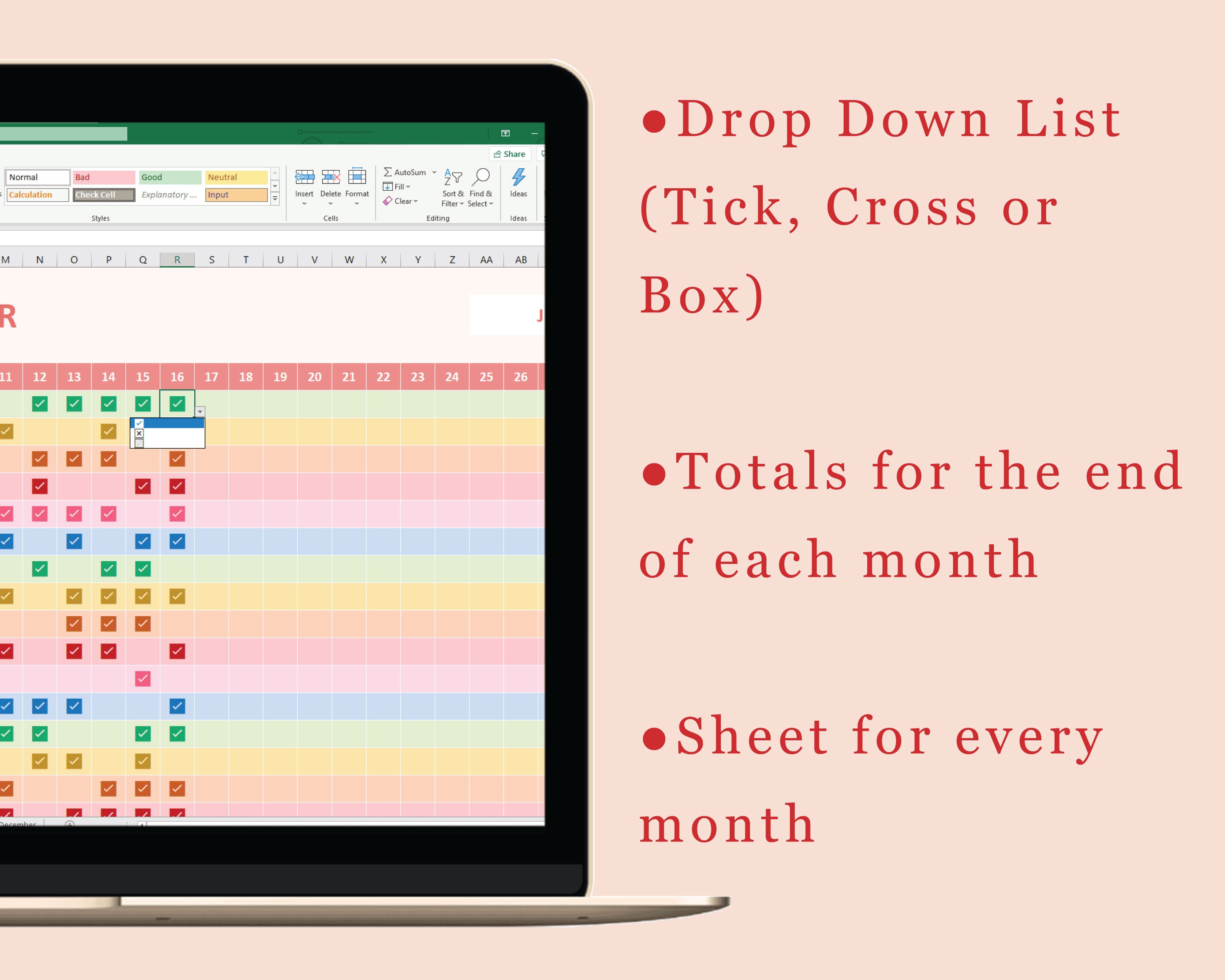 Rainbow Habit Tracker | Excel Spreadsheet | Google Sheet| Digital ...