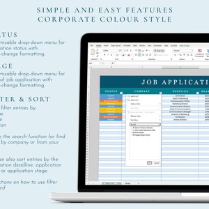 Job Application Tracker Excel & Google Sheets Spreadsheet | Corporate ...