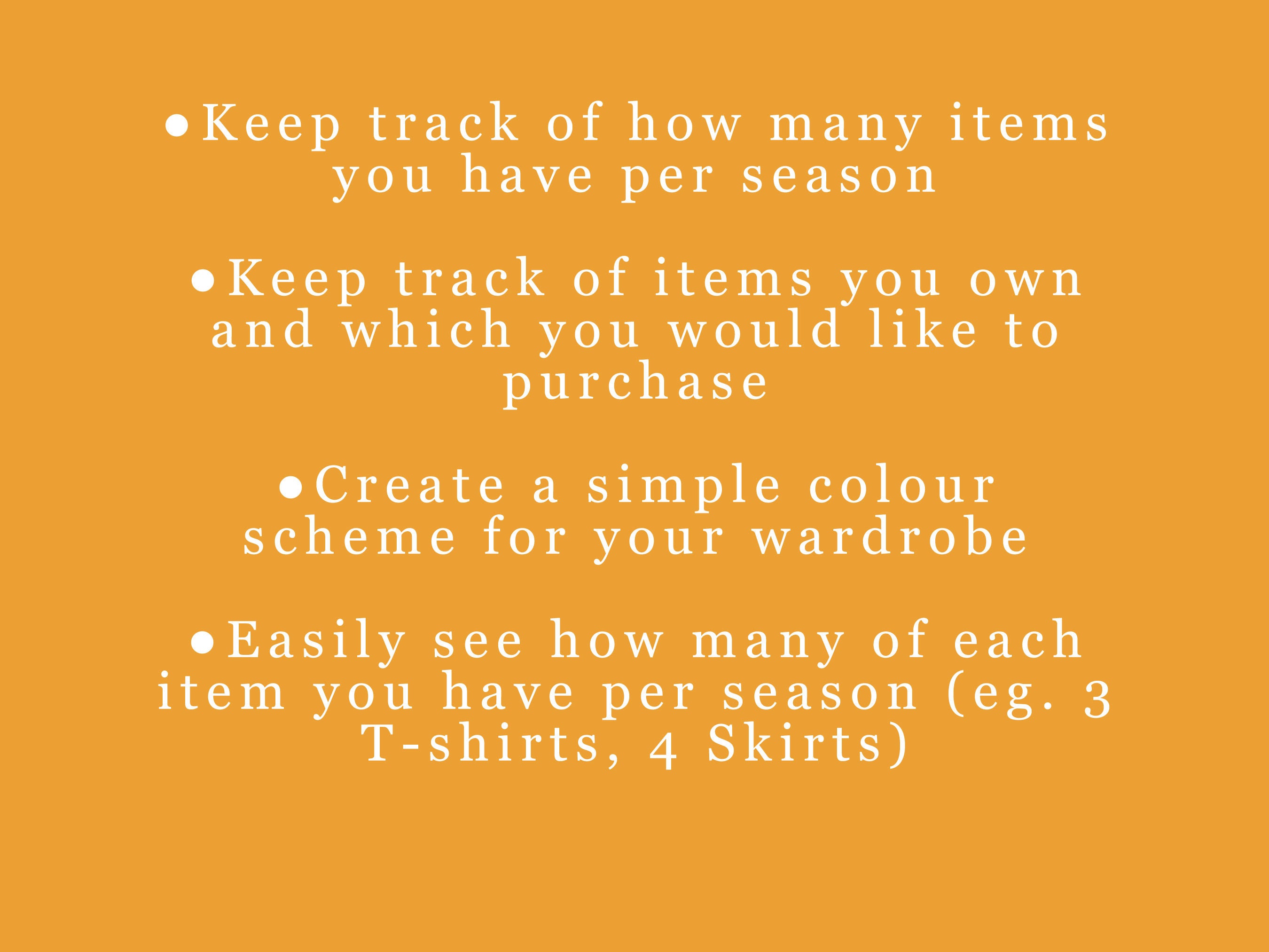 Capsule Wardrobe Organiser and Seasonal Report Excel Spreadsheet ...