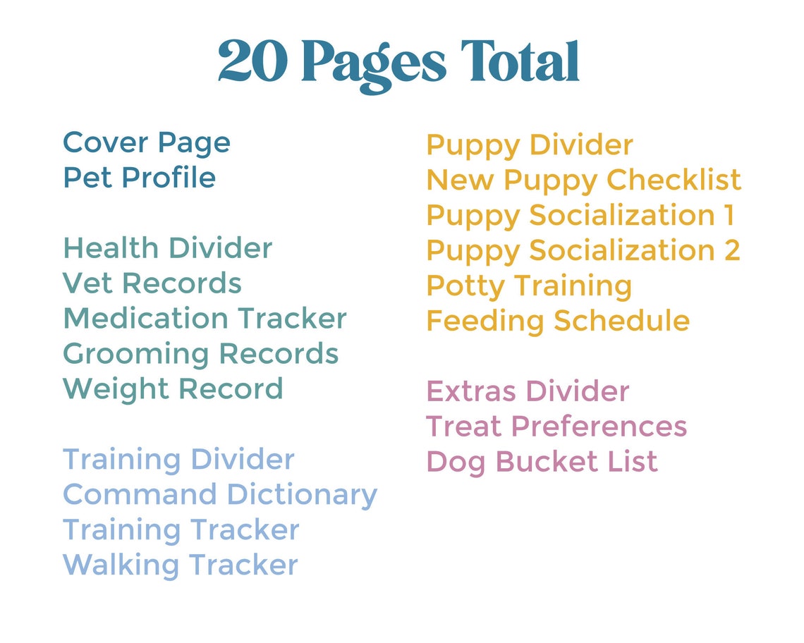 The Ultimate Puppy Planner Digital Download Dog Tracker - Etsy