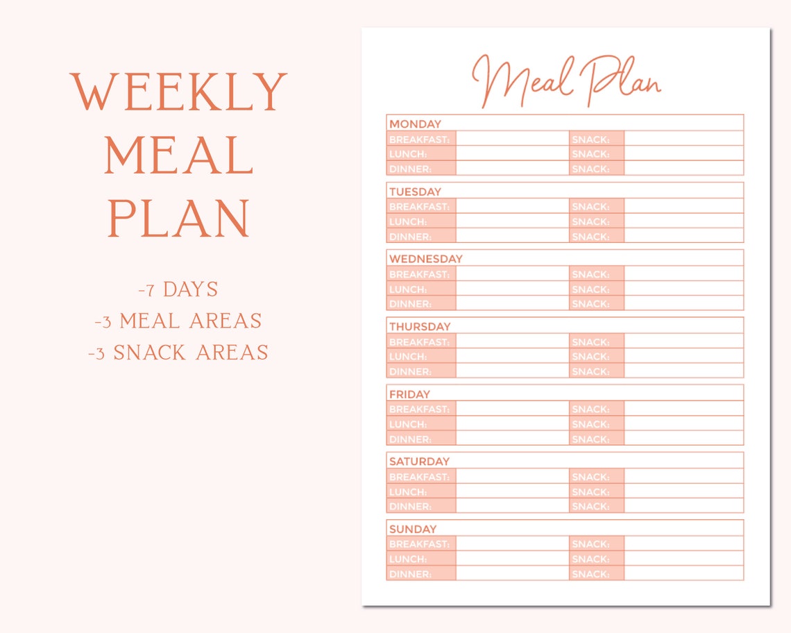 Grocery Shopping List & Meal Plan Pack Printable - Etsy
