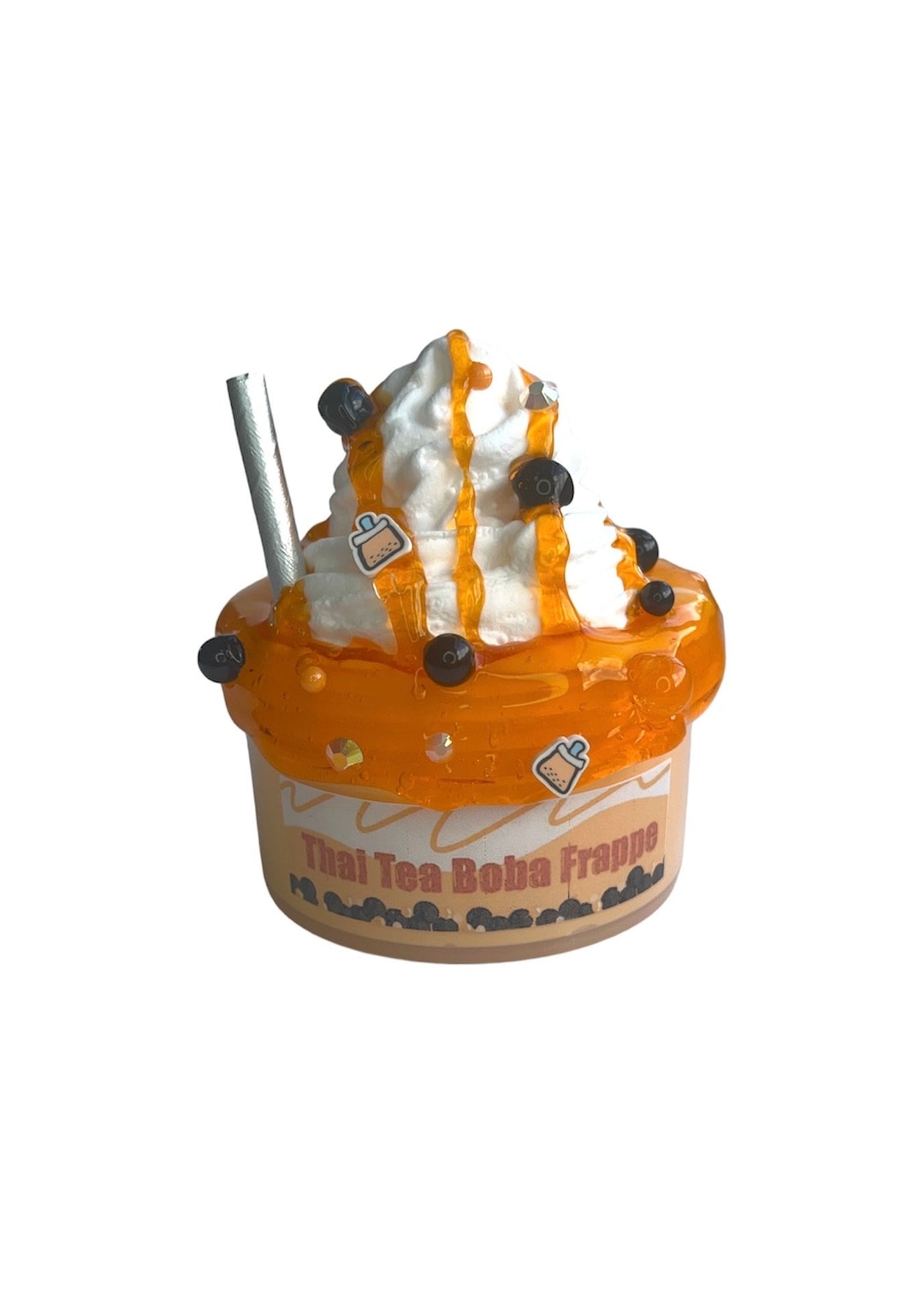 Thai Tea Boba Frappe DIY Clay Slime 8oz - Etsy