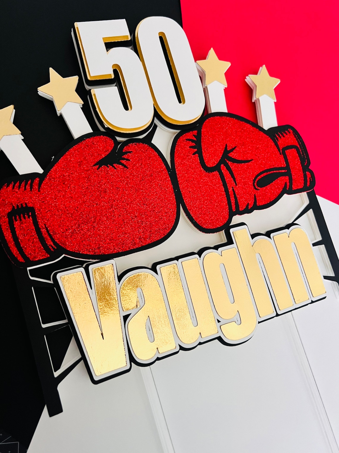 Personalized Boxing Gloves Cake Topper Boxing Cake Topper - Etsy