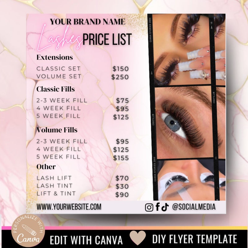 Lash Price List - Etsy