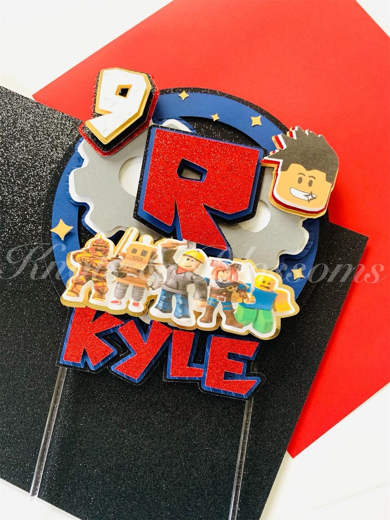 Roblox Cake Topper Roblox Theme Birthday Gamer Birthday - Etsy