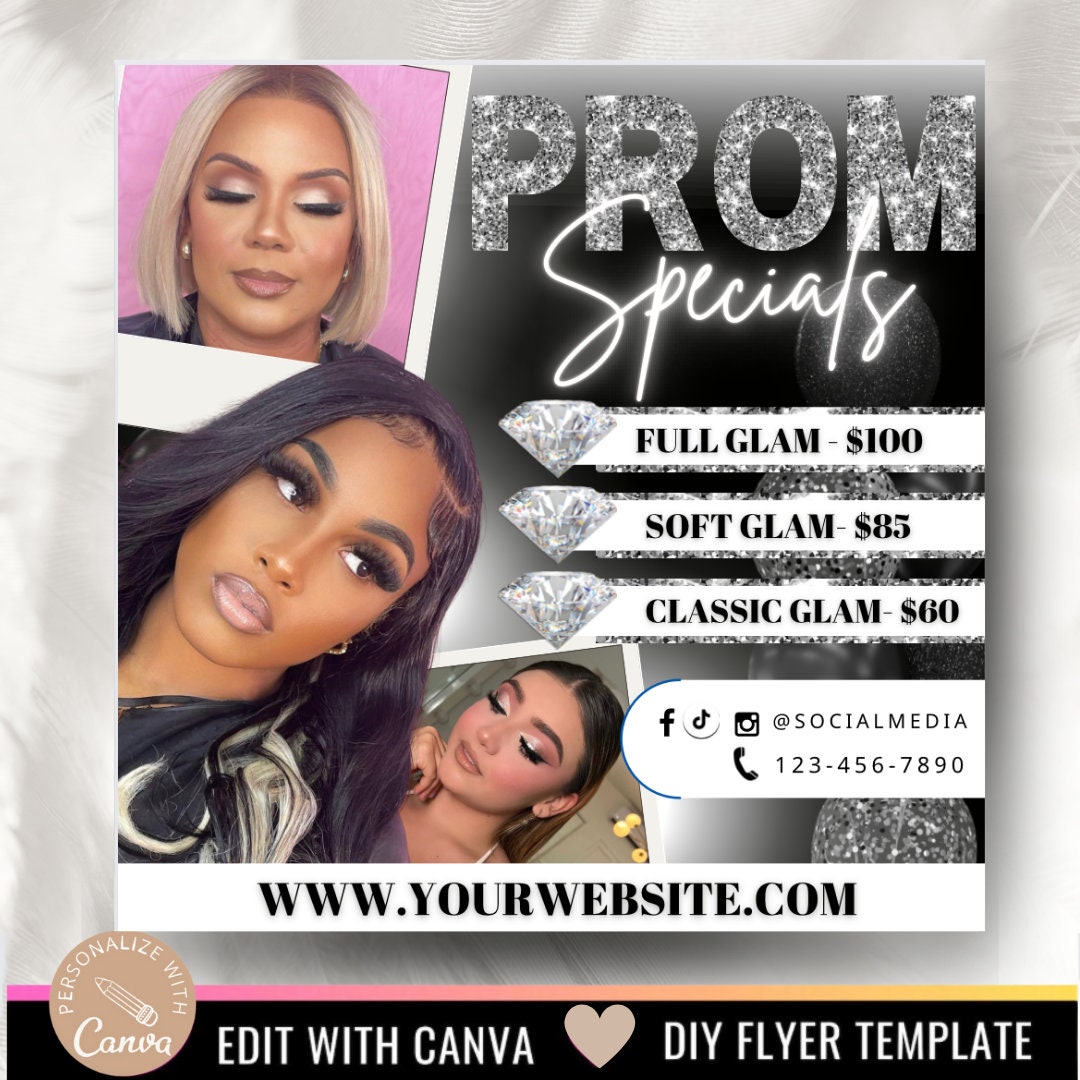 Prom MUA Special Flyer | Prom Booking Flyer | Prom Makeup Artist MUA ...