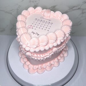 Calendar Cake Printed Edible Image | Heart Cake | Edible Image ...