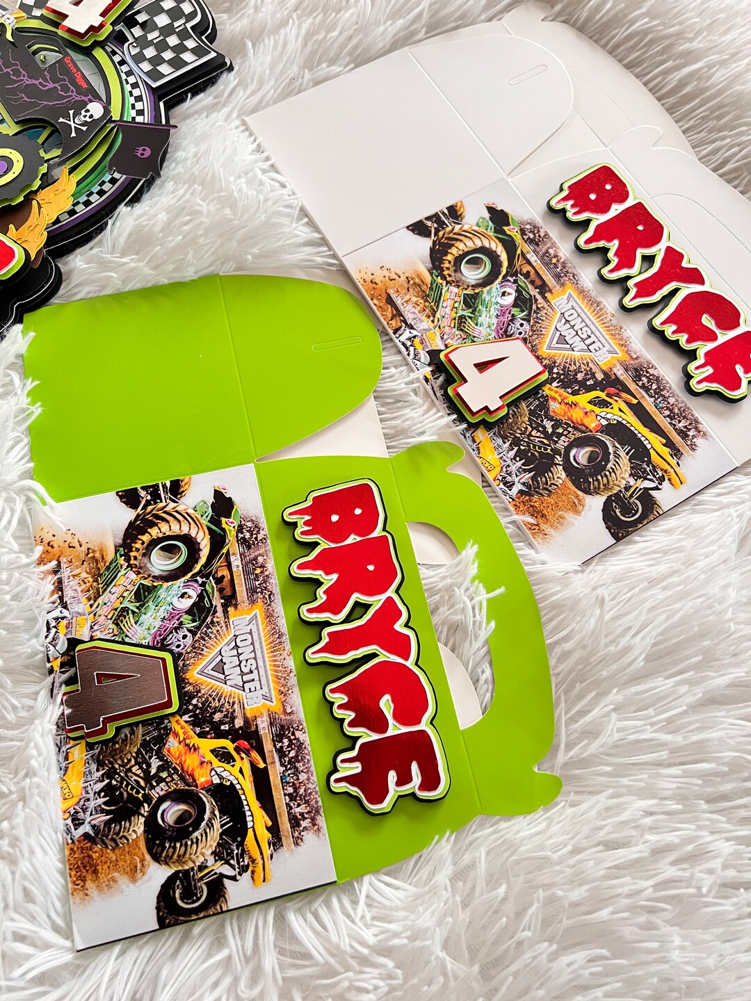 Monster Jam Truck Gable Boxes Monster Truck Treat Boxes - Etsy