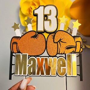 Personalized Boxing Gloves Cake Topper | Boxing Cake Topper | Boxing ...