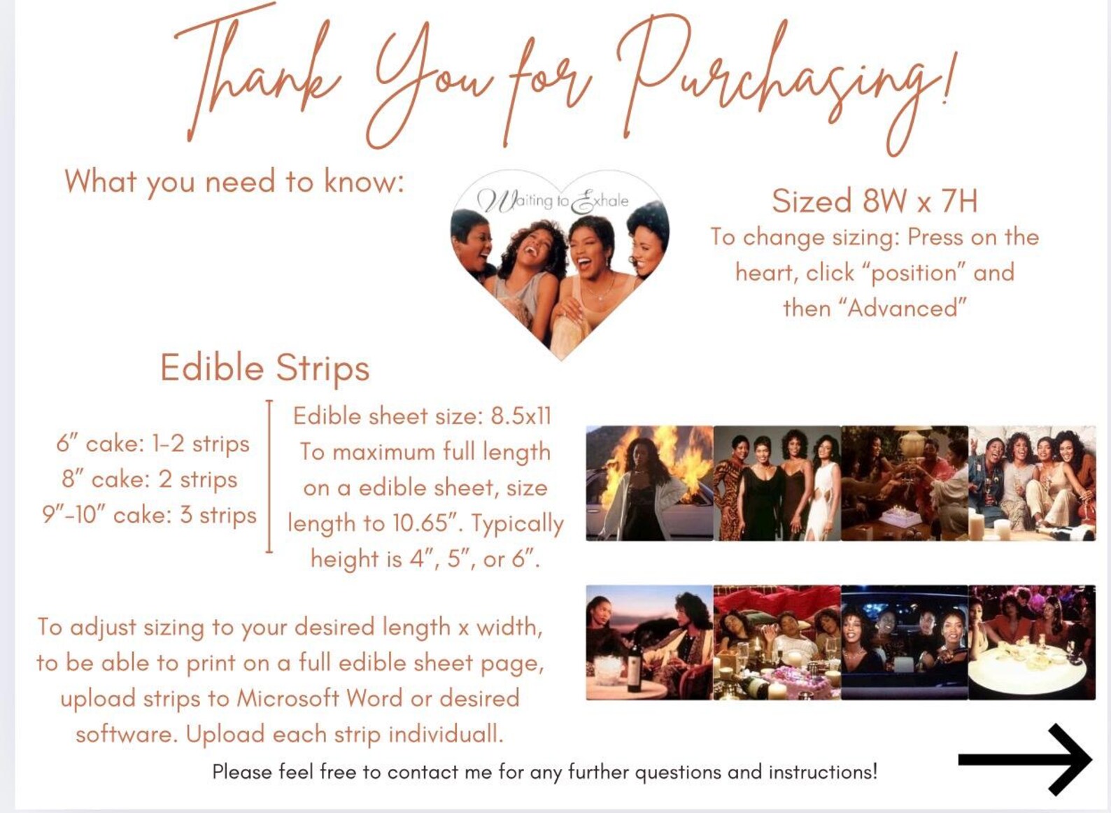 Digital Waiting to Exhale Cake Topper & Strips | Wrap Around Cake ...