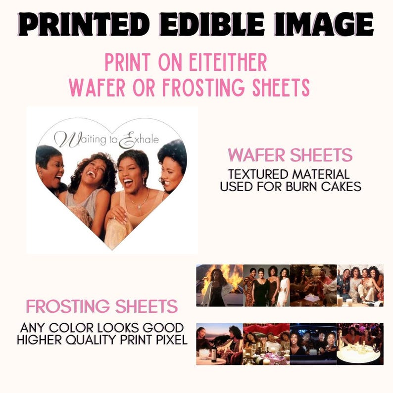 Digital Waiting to Exhale Cake Topper & Strips | Wrap Around Cake ...