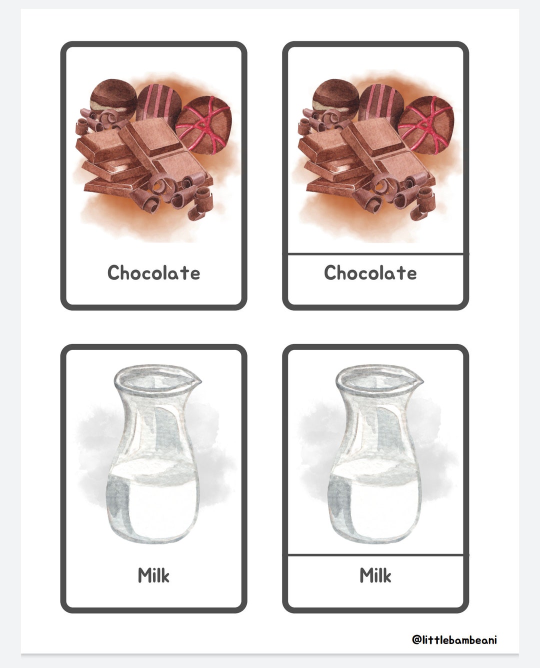 Hot Cocoa Montessori Printable 3-part Cards | Pretend Play | Loose ...