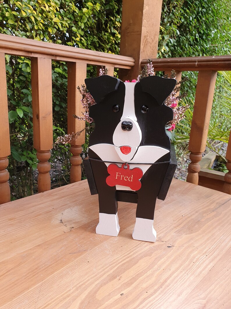 Border Collie Pet Planter Toy Holder Birthday Gift | Etsy
