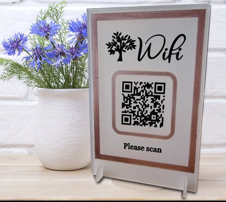 QR Code Personalised Plaque Stand Customisable QR Sign Free - Etsy