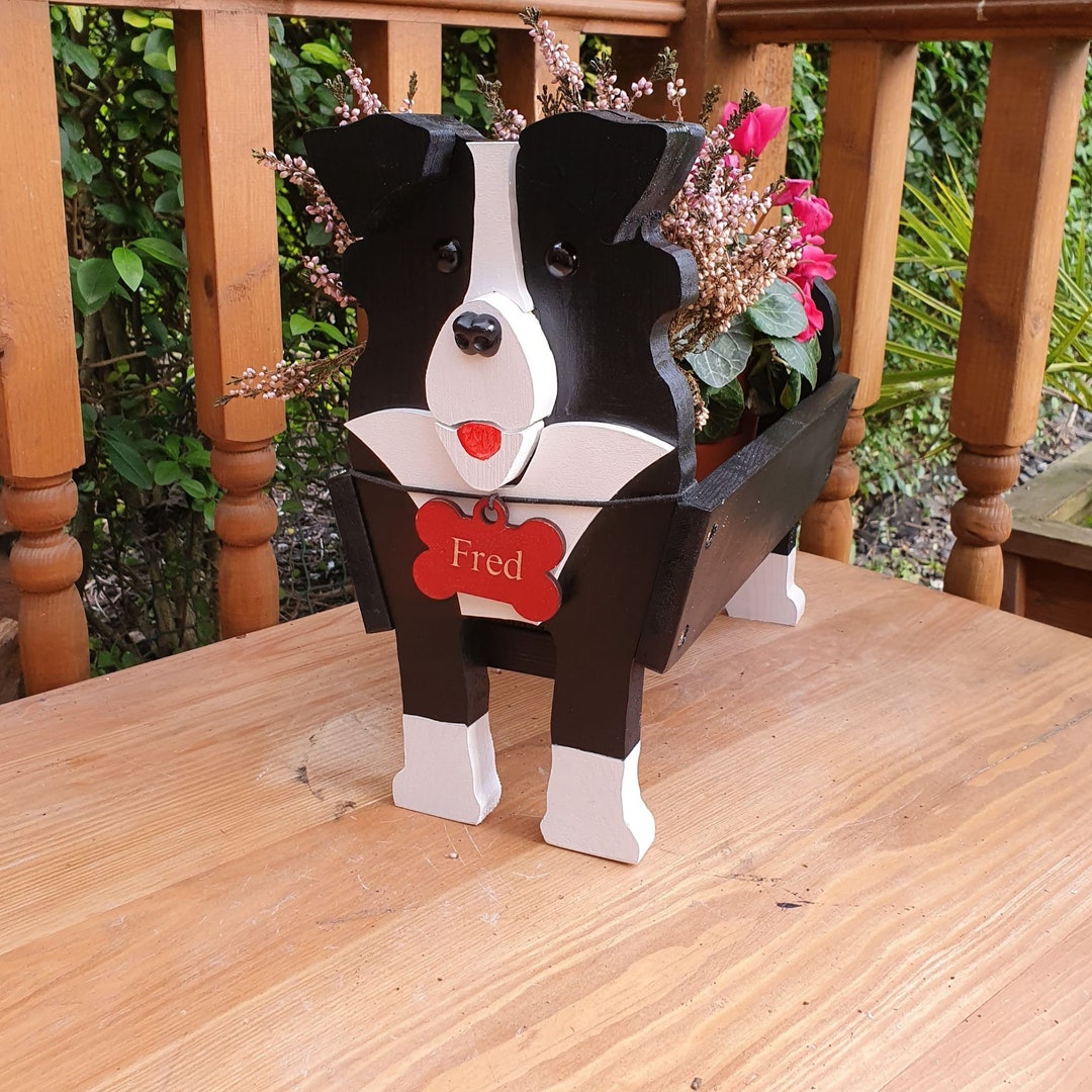 Border Collie Pet Planter, Toy Holder, Birthday Gift - Etsy