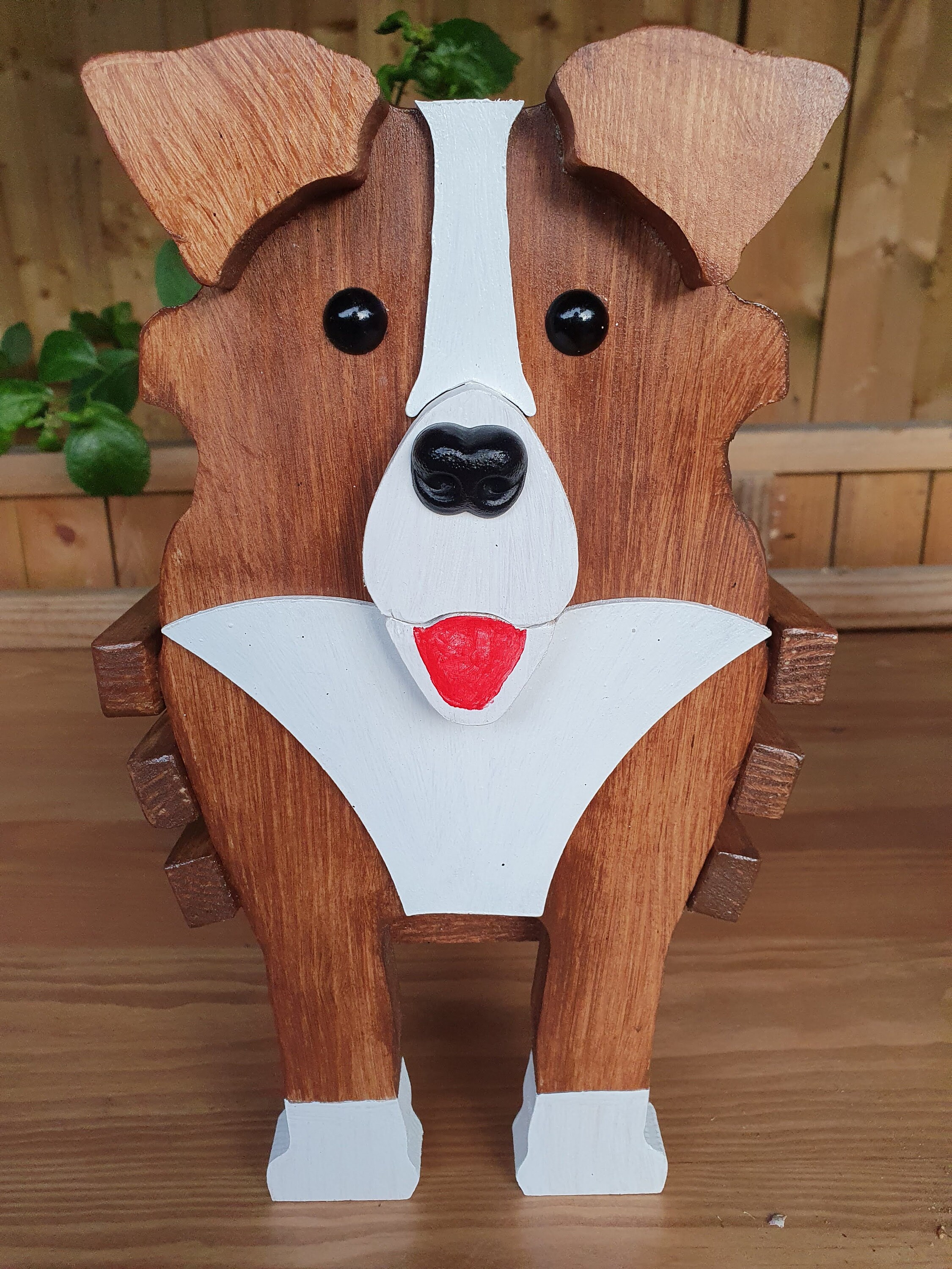 Brown Border Collie Pet Planter - Dog Planter - Birthday Gift - Etsy UK