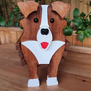 Brown Border Collie Pet Planter - Dog Planter - Birthday Gift - Etsy UK