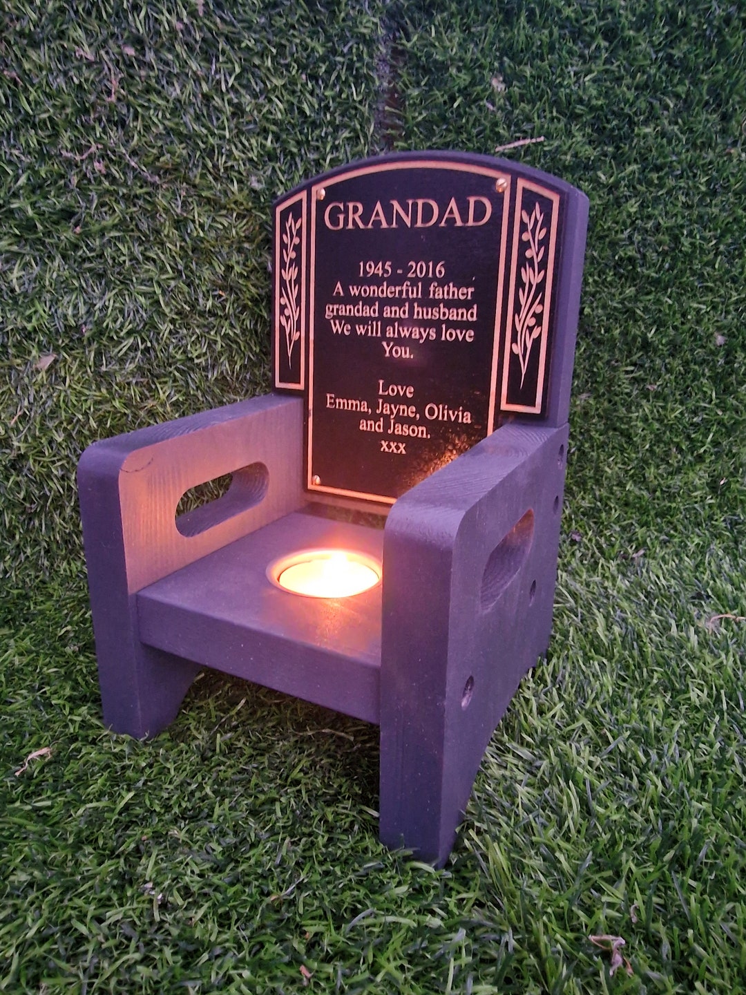 Memorial Chair Chair With Dedication Candle Memorial - Etsy