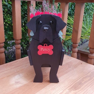 Black Labrador Dog Planter – Outdoor Garden Decor - Memorial Gift - Etsy