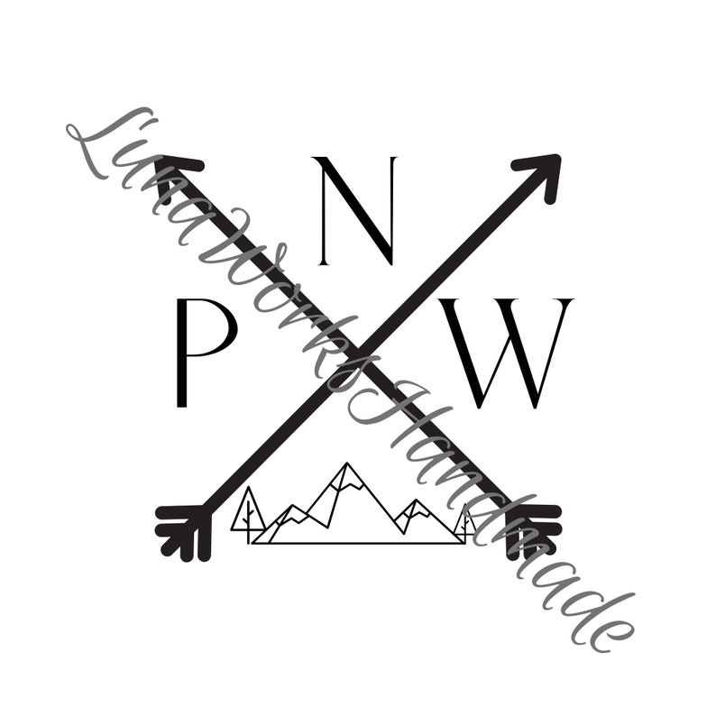 PNW Arrows and Forest Sticker SVG for Cricut Silhouette and Laser ...