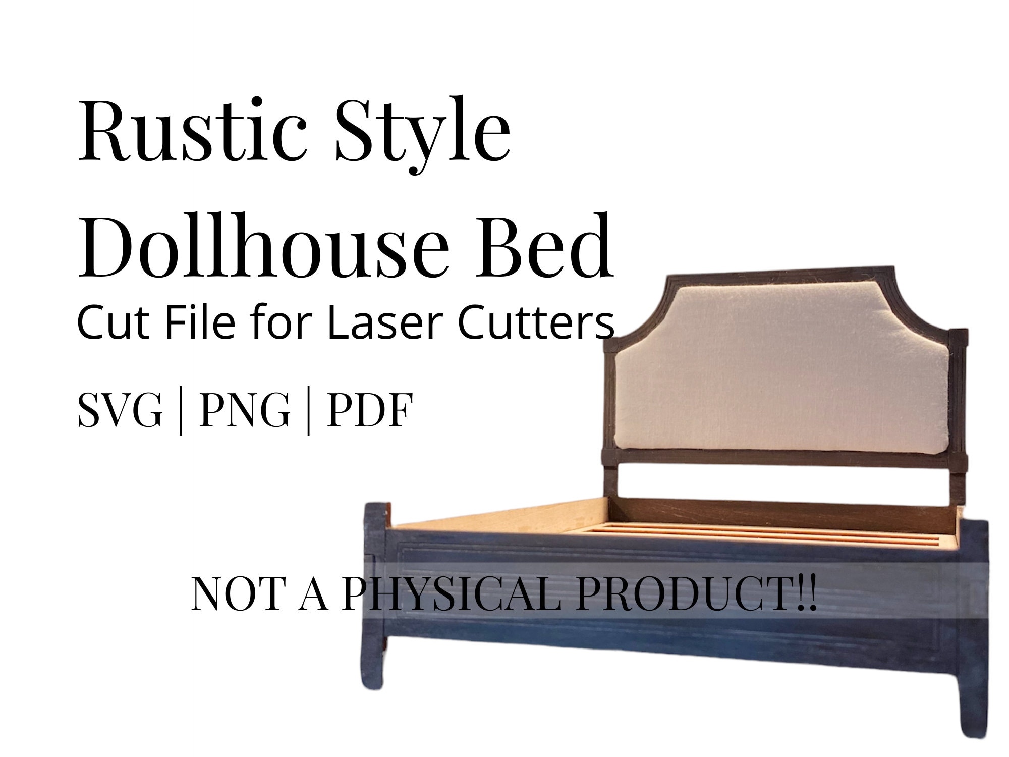 Dollhouse Miniature Bed - SVG Cut File for Glowforge or Other Laser ...