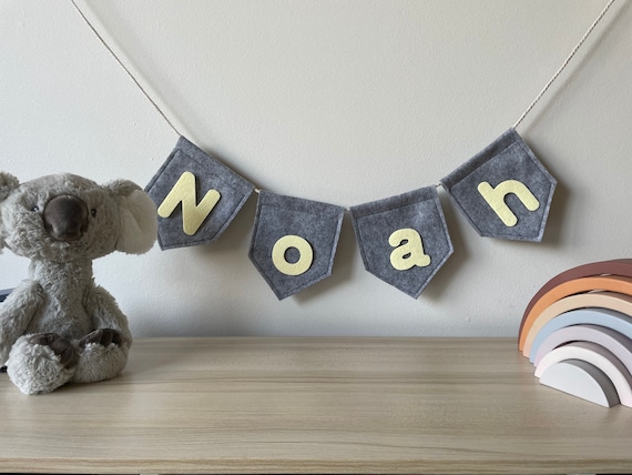 Personalised Felt Baby Name Banner Nursery Wall Decoration - Etsy