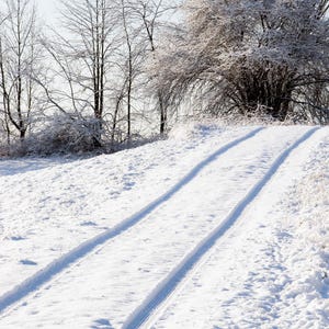 Winter Farm Road Print, Tire Tracks in Snow, Country Photo - Etsy