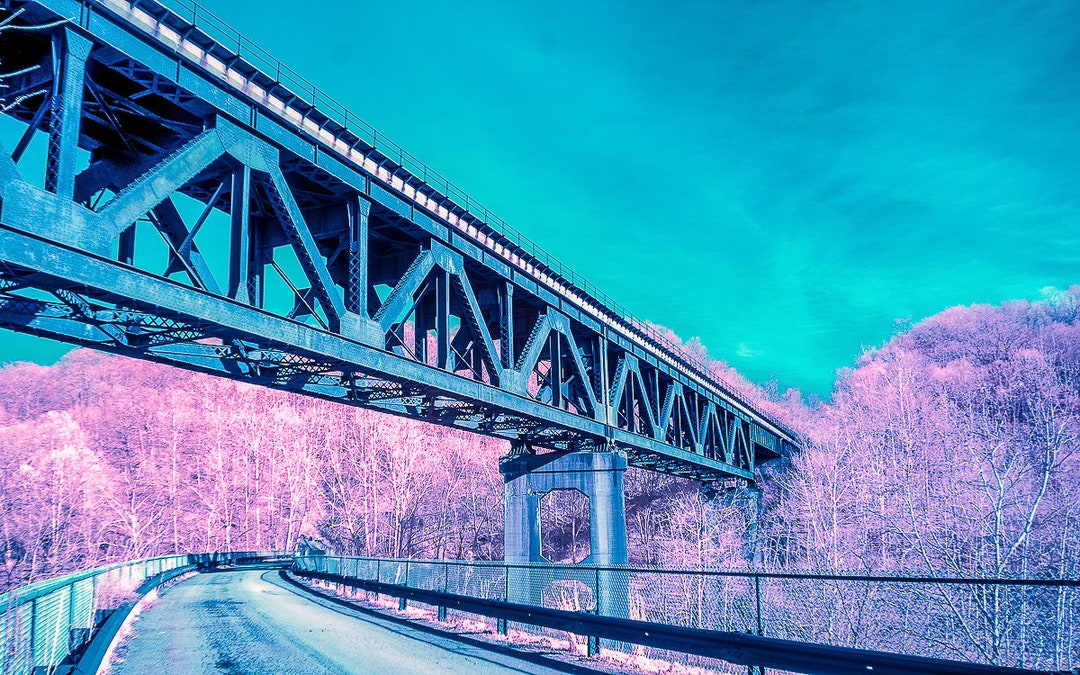 Infrared Bridge Photo Art Print, Railroad & Auto Bridges - Etsy