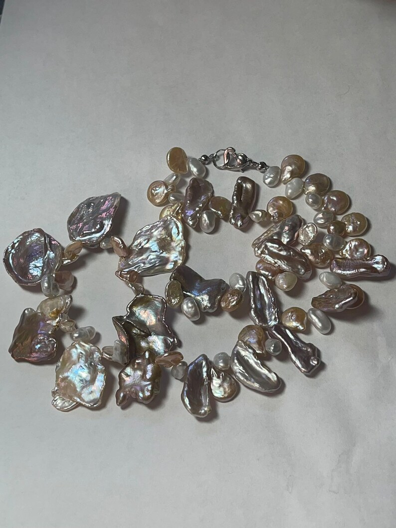 Natural Color Keshi Pearl Necklace - Etsy