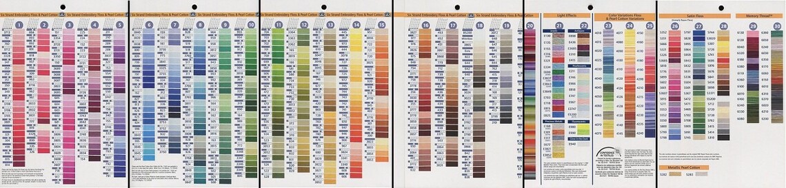 Printed DMC Color Card and Floss Stickers Bundle - Etsy