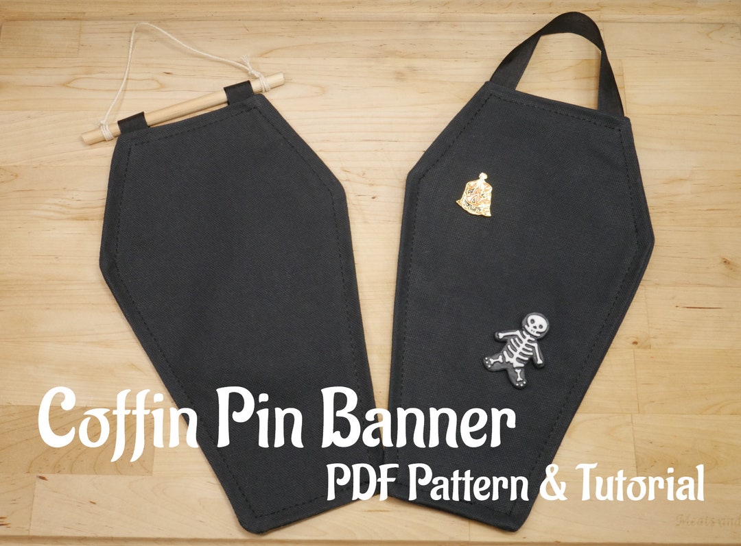 Coffin Pin Banner PATTERN, Pdf Download, VIDEO Tutorial, Enamel Pin ...