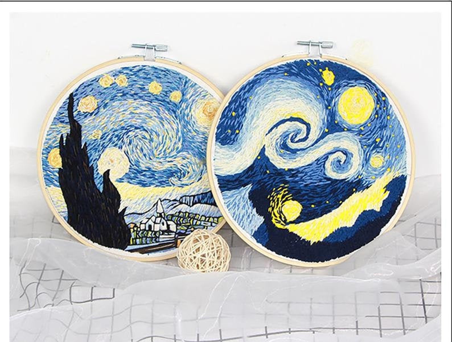 Embroidery Kit Beginner/van Gogh Embroidery Kit /starry Night - Etsy Canada