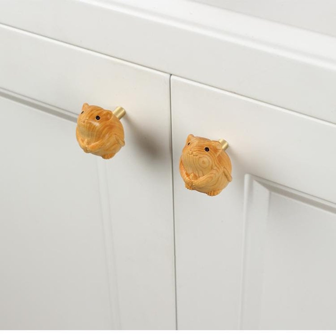 Hamster Nursery Room Knobs for Cabinet, Cute Drawer Knobs, Pet Knobs ...
